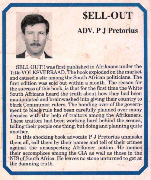 Africana - Sellout --- Adv. P J Pretorius - English version of Volksverraad was listed for R240 ...